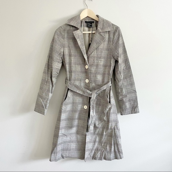 Theory | Jackets & Coats | Nwt Theory Checkered Trench Coat | Poshmark